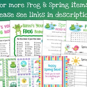 Frog A to Z Game, Printable Word Game for Kids, Frog Classroom Activity ...