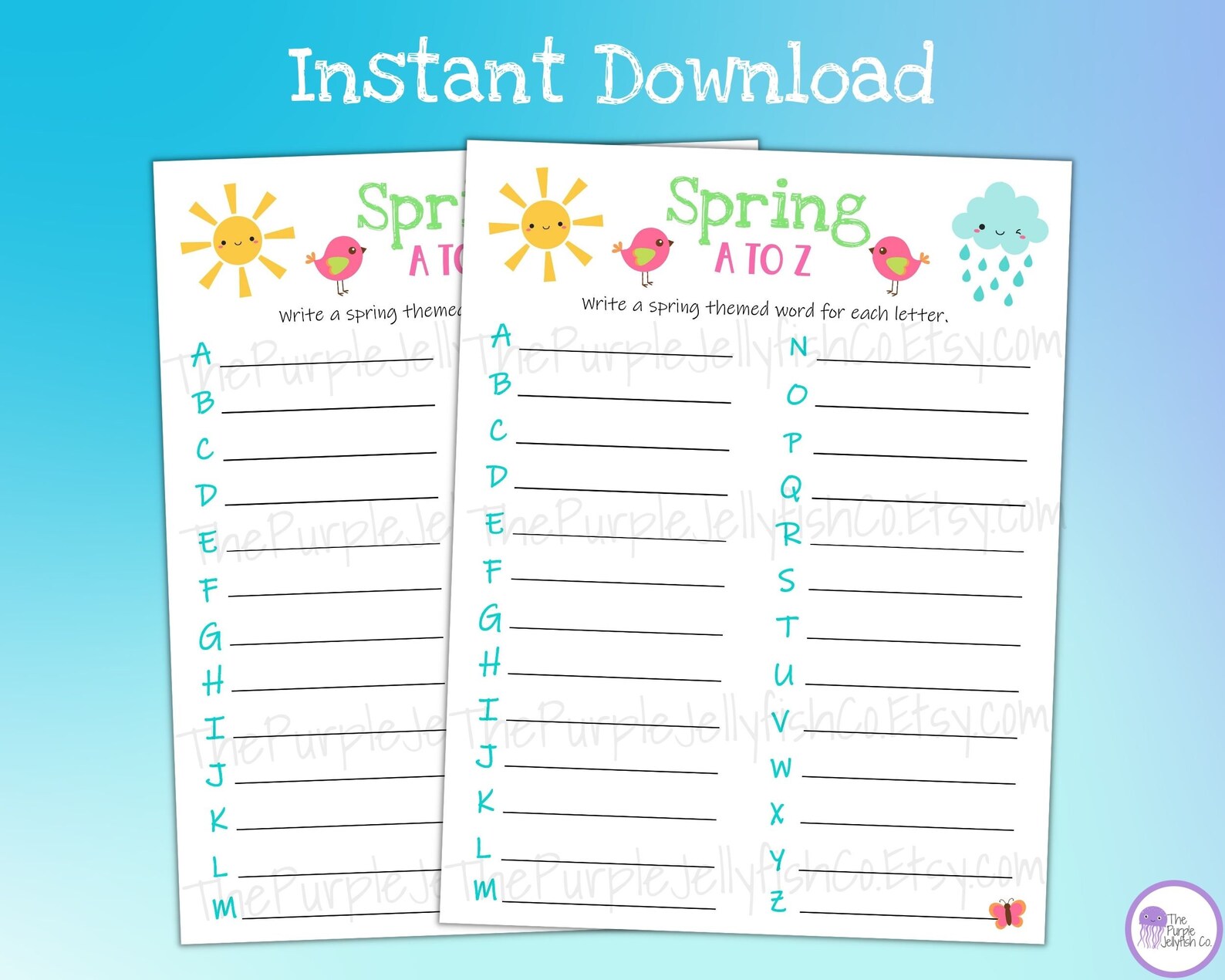 Spring A to Z Game Printable Spring Game for Kids & Adults - Etsy