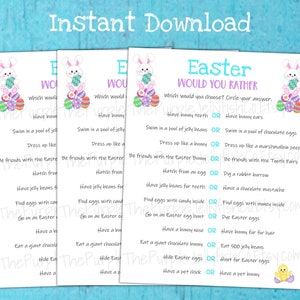 Easter Would You Rather, Easter Games for Kids Printable, Easter This ...