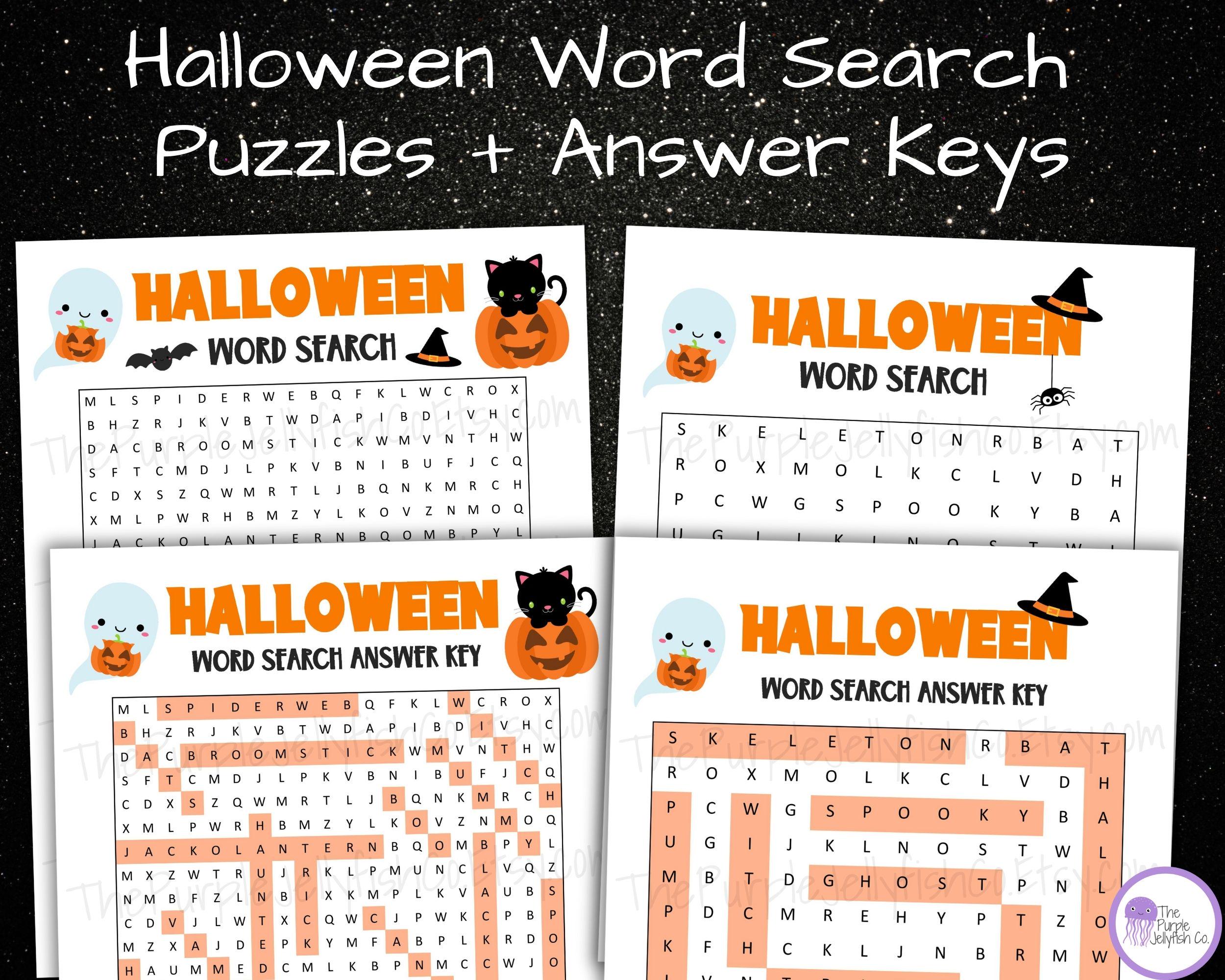 Halloween Word Search Games, Halloween Worksheets for Kids, Halloween ...
