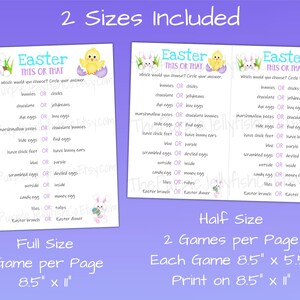 This or That Easter Game Printable, Easter Activity for Kids & Adults ...