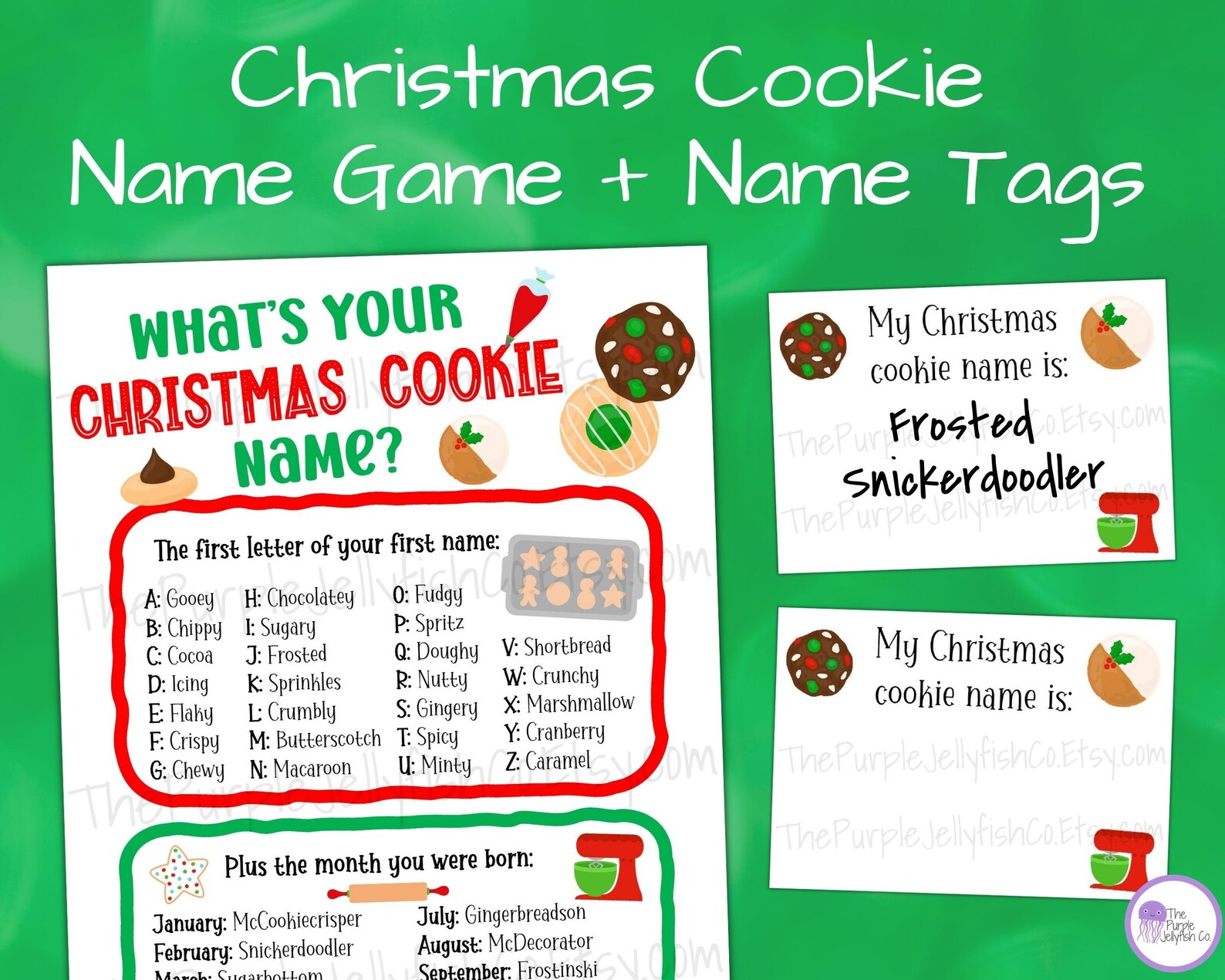 What's Your Christmas Cookie Name Game Printable, Christmas Cookie ...