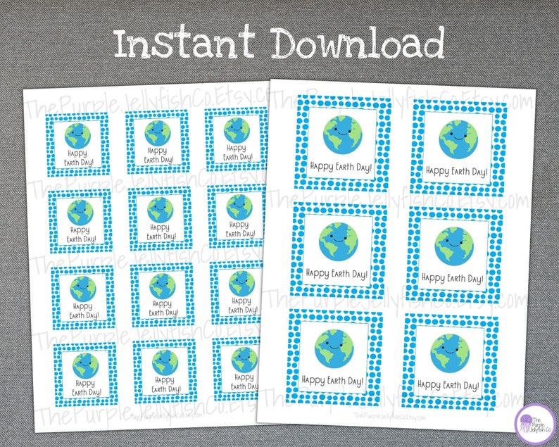 Earth Day Tag, Earth Day Printable, Happy Earth Day, Earth Day Gift Tag ...