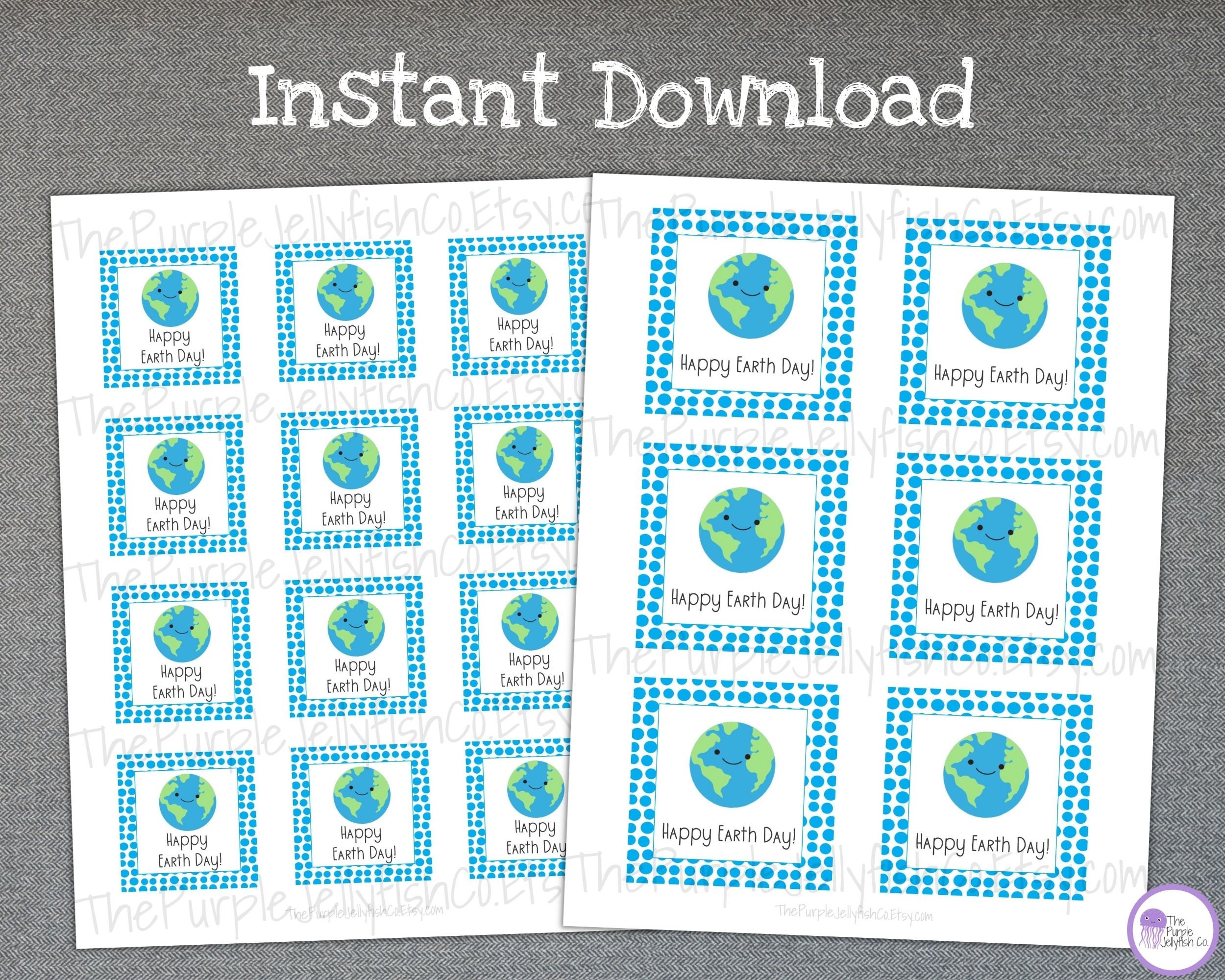 Earth Day Tag, Earth Day Printable, Happy Earth Day, Earth Day Gift Tag ...