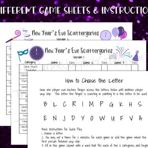 New Years Scattergories Lists New Year's Eve Game for Kids Teens Adults ...