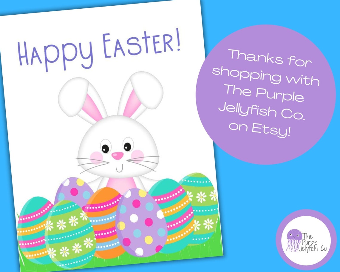 Printable Easter Gift Tags, Cute Easter Mini Card for Kids, Digital ...