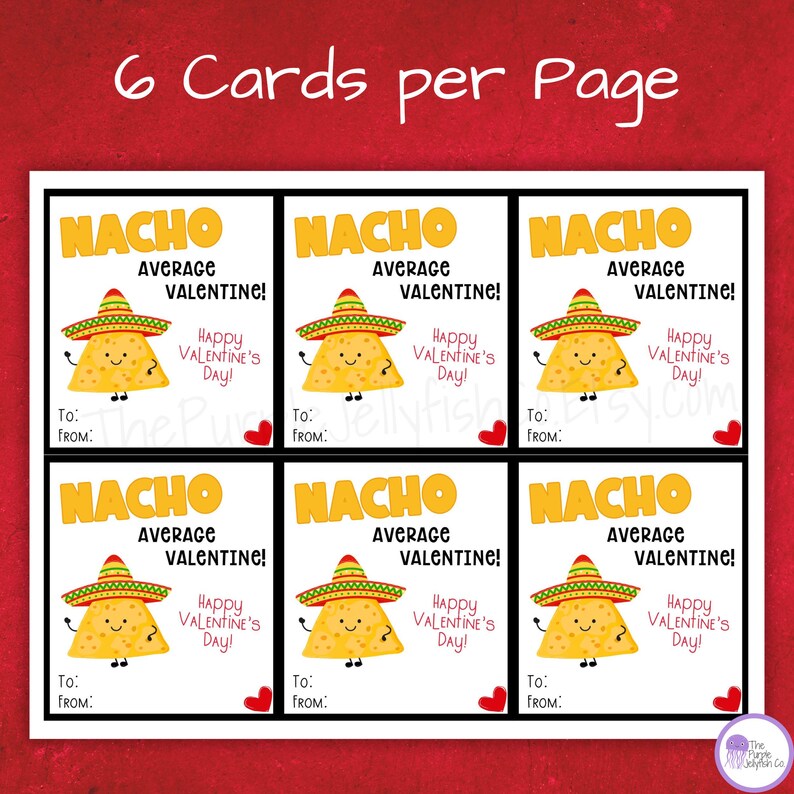 Nacho Valentines for Kids Class, Chips Valentine Tags Printable ...