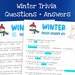 Winter Trivia Game, Printable Winter Games for Kids & Adults, Holiday ...