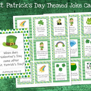 St Patricks Day Lunchbox Notes for Kids Lunch Box Jokes, School Lunch ...