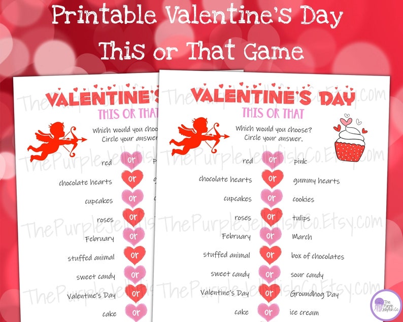 Valentines This or That Game Printable, Valentines Day Would You Rather ...