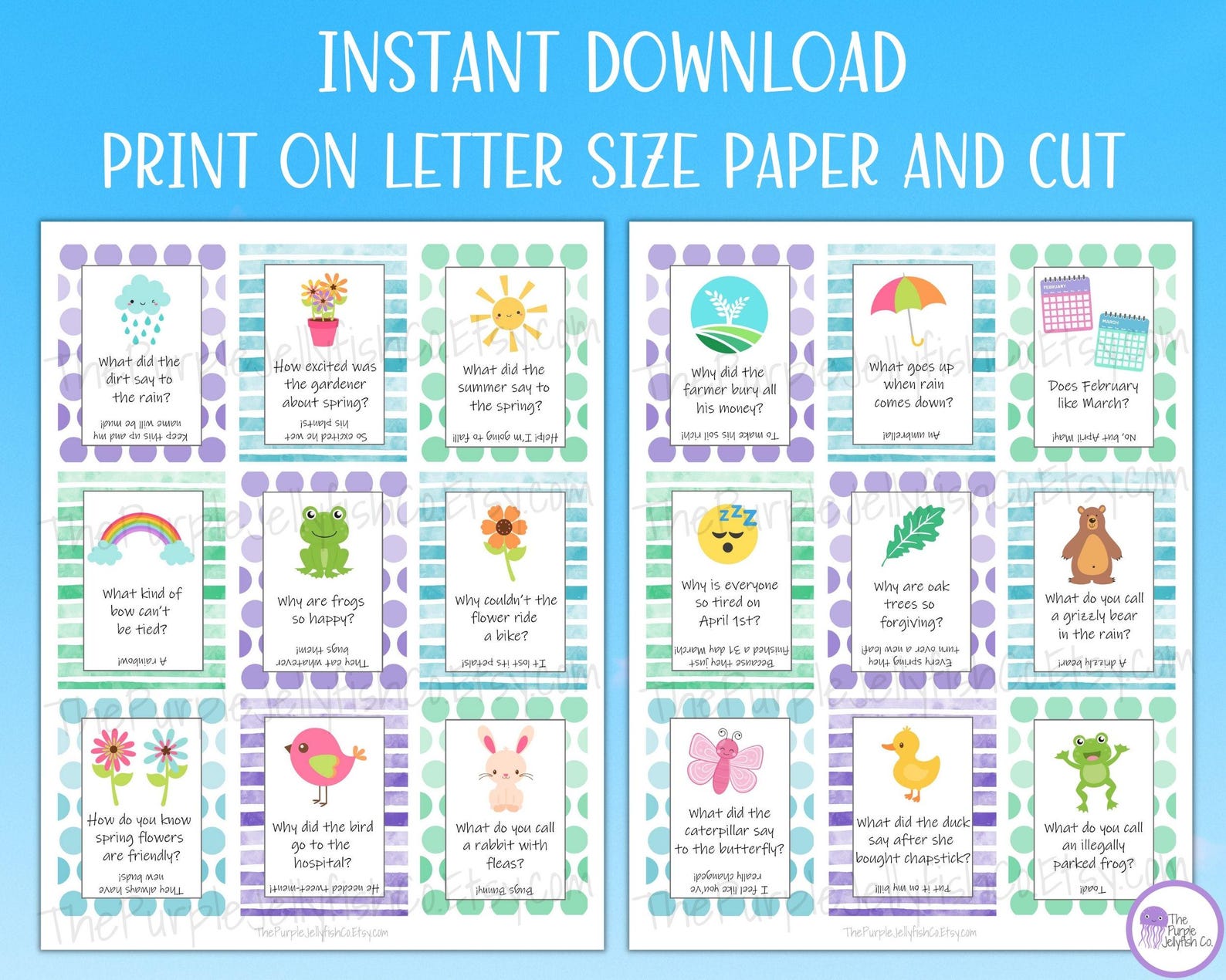 Spring Lunch Box Jokes for Kids Printable Lunchbox Notes, Funny Easter ...