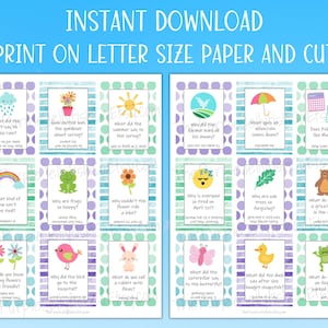 Spring Lunch Box Jokes for Kids Printable Lunchbox Notes, Funny Easter ...