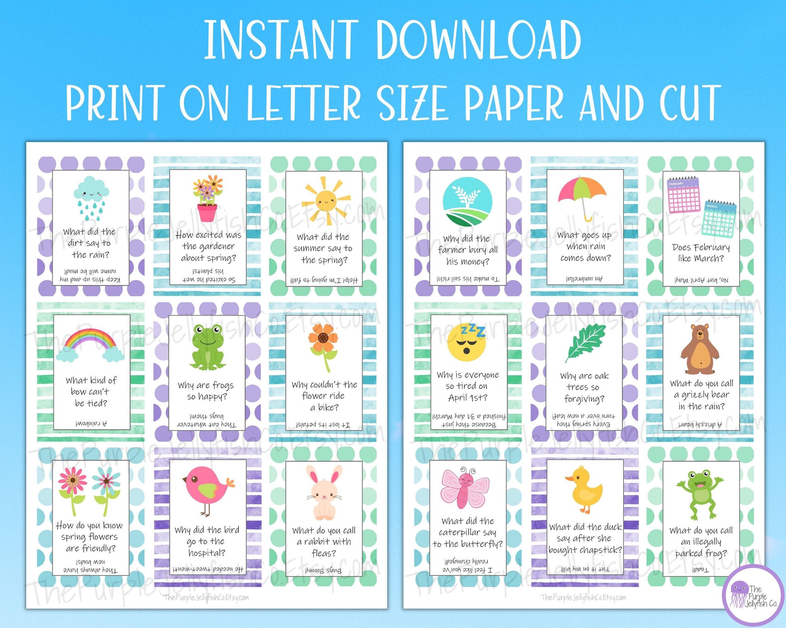 Spring Lunch Box Jokes for Kids Printable Lunchbox Notes, Funny Easter ...