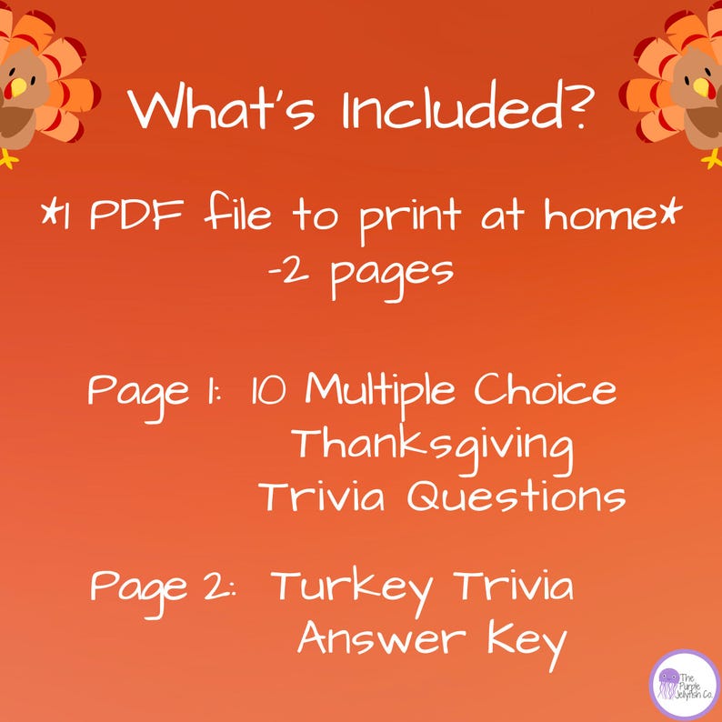 Turkey Trivia Game Printable, Thanksgiving Trivia Questions ...