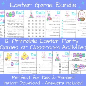 Easter Games Printable, Easter Activities for Kids Teens & Adults ...