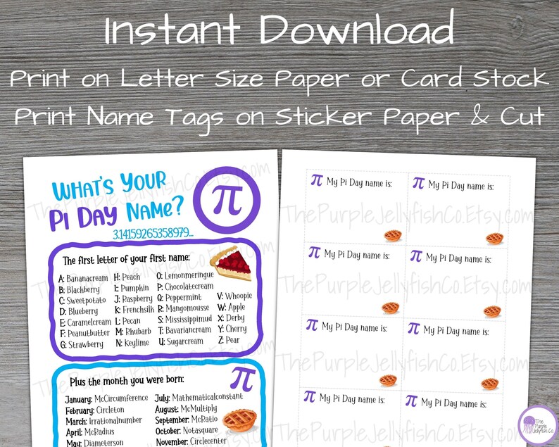 What's Your Pi Day Name Game + Name Tags, Printable Pi Day Activity for ...