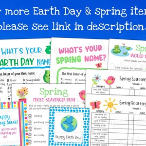 Earth Day Think Fast Game, Earth Day Printable for Kids, Earth Day ...