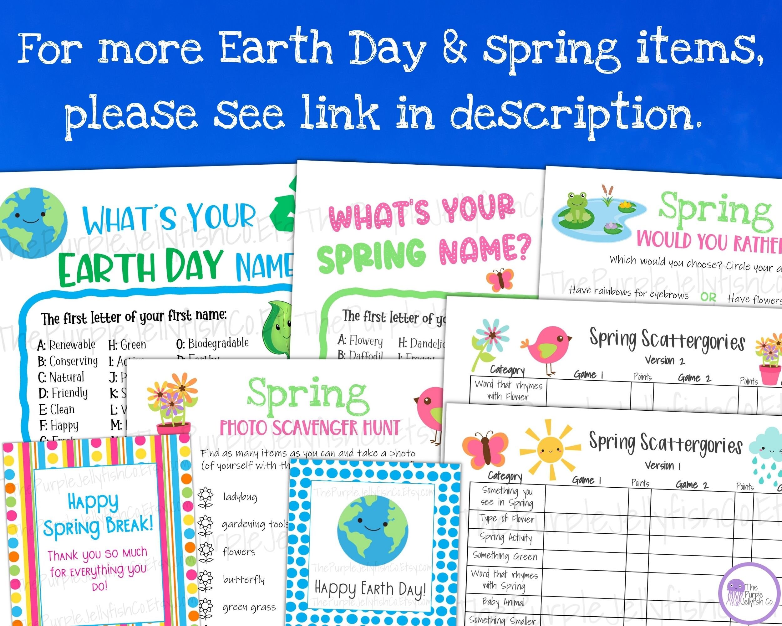 Earth Day Think Fast Game, Earth Day Printable for Kids, Earth Day ...
