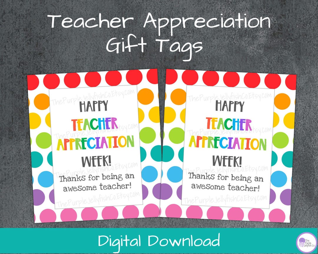 Happy Teacher Appreciation Week Gift Tags Printable, Teacher ...