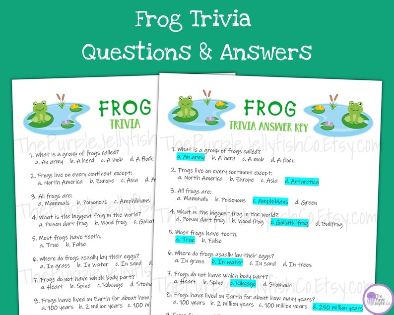 Frog Game Bundle, Printable Games for Kids, Frog Birthday Party Ideas ...