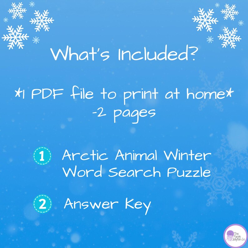 Arctic Animals Winter Word Search Puzzle, Winter Worksheet for Kids ...