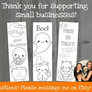 Halloween Coloring Bookmarks for Kids, Halloween Bookmark Printable ...