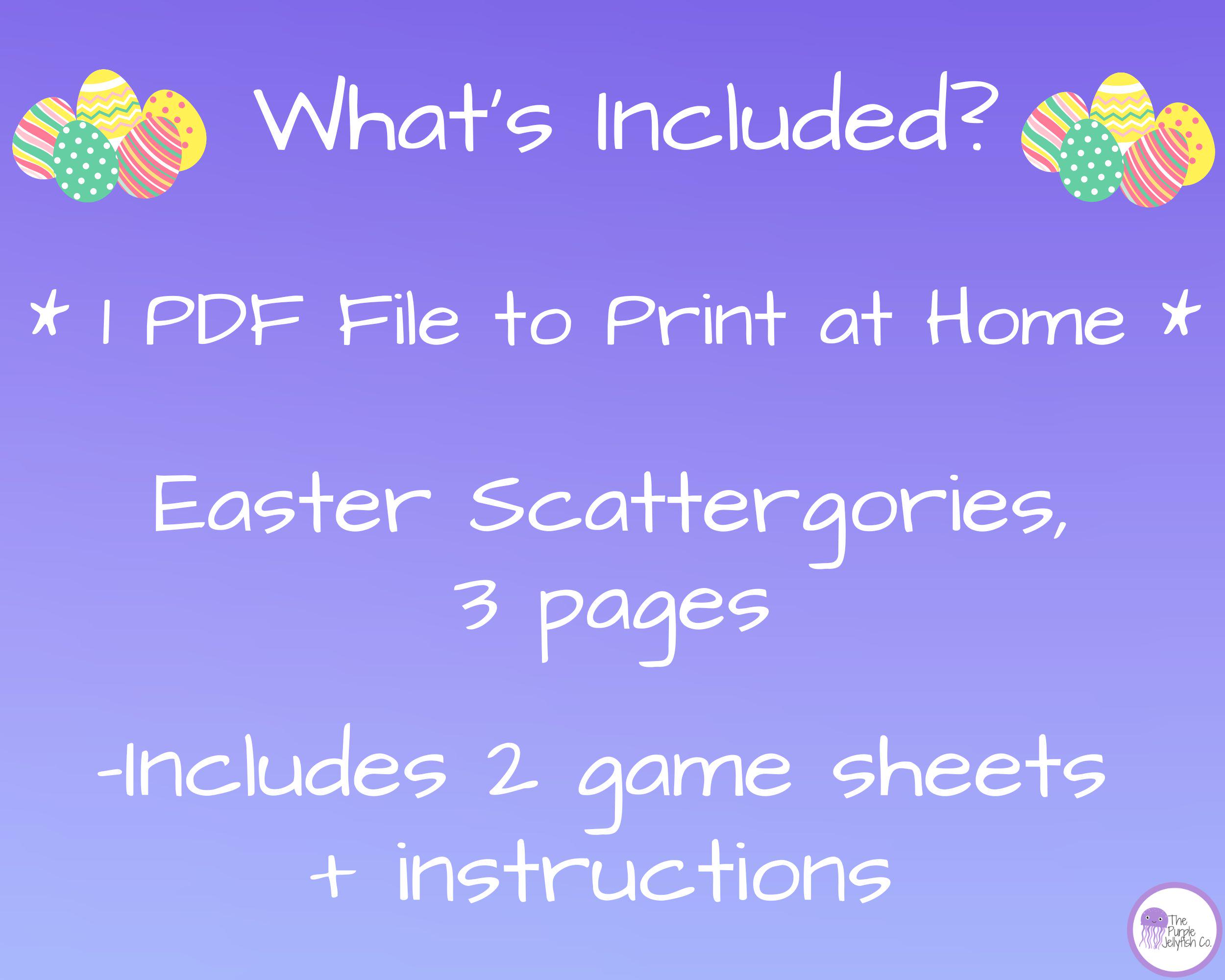 Easter Scattergories Game for Kids, Printable Easter Game for Teens ...