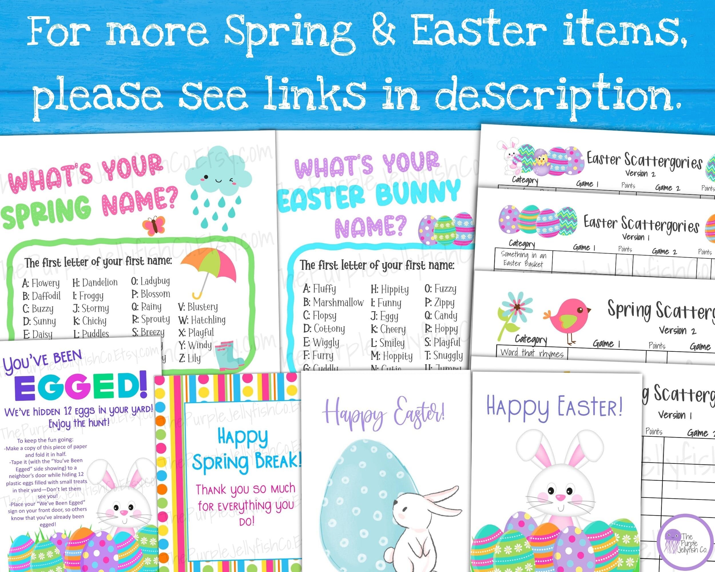 Spring Name Game, Printable Spring Activity for Kids & Adults, Spring ...