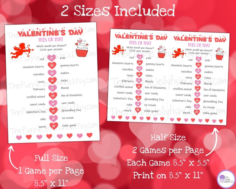 Valentines This or That Game Printable, Valentines Day Would You Rather ...
