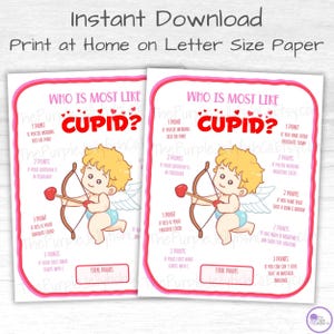 Who is Most Like Cupid, Printable Valentines Party Game for Kids ...