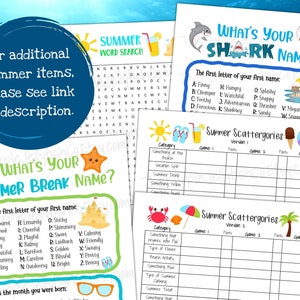 Shark Word List Game, Shark Week Activity for Kids, Shark Party Game ...