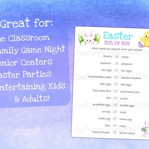 Easter This or That Game for Kids, Printable Easter Activity, Easter ...