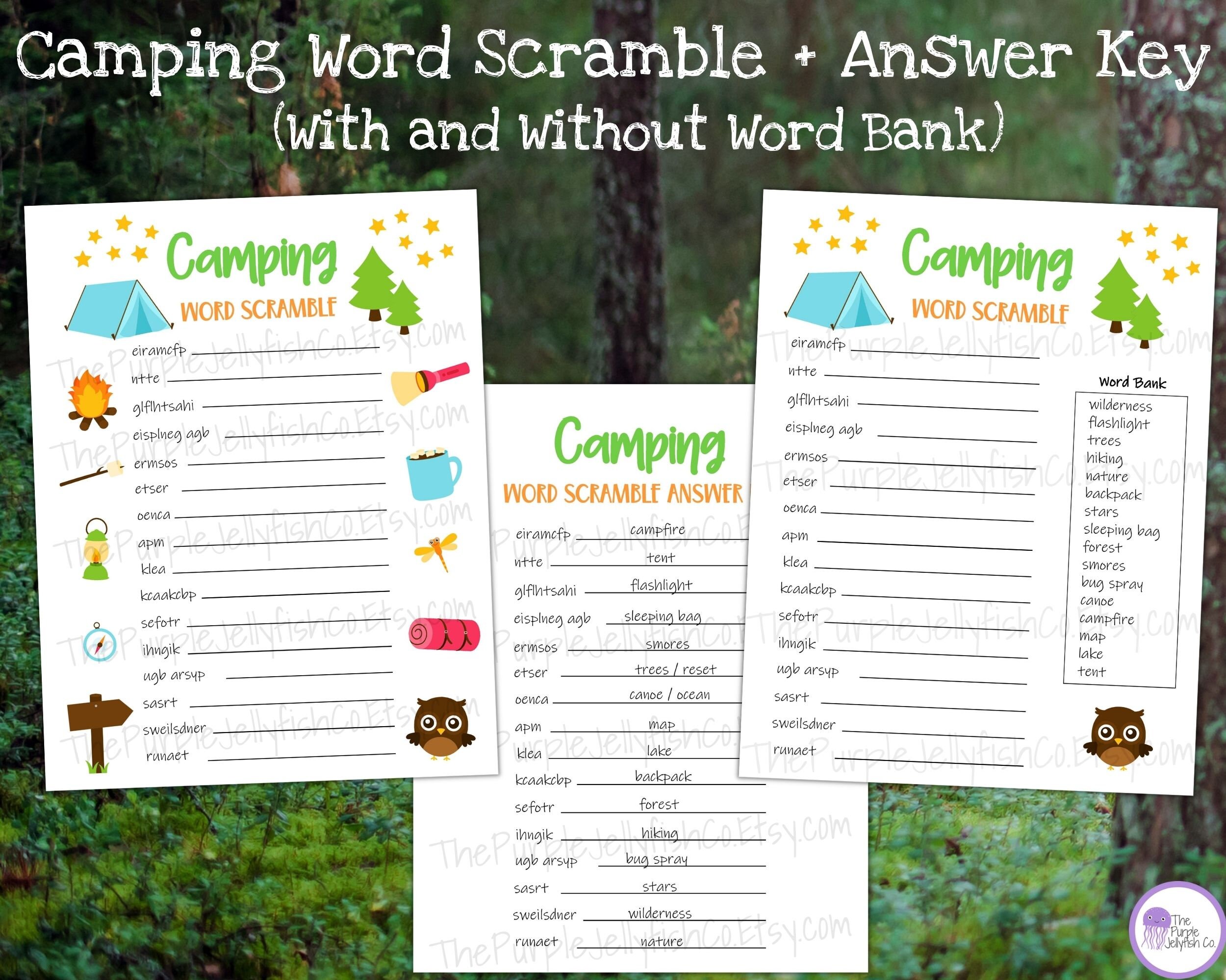 Camping Games Bundle, Fun Camping Games Printable, Camping Activities ...