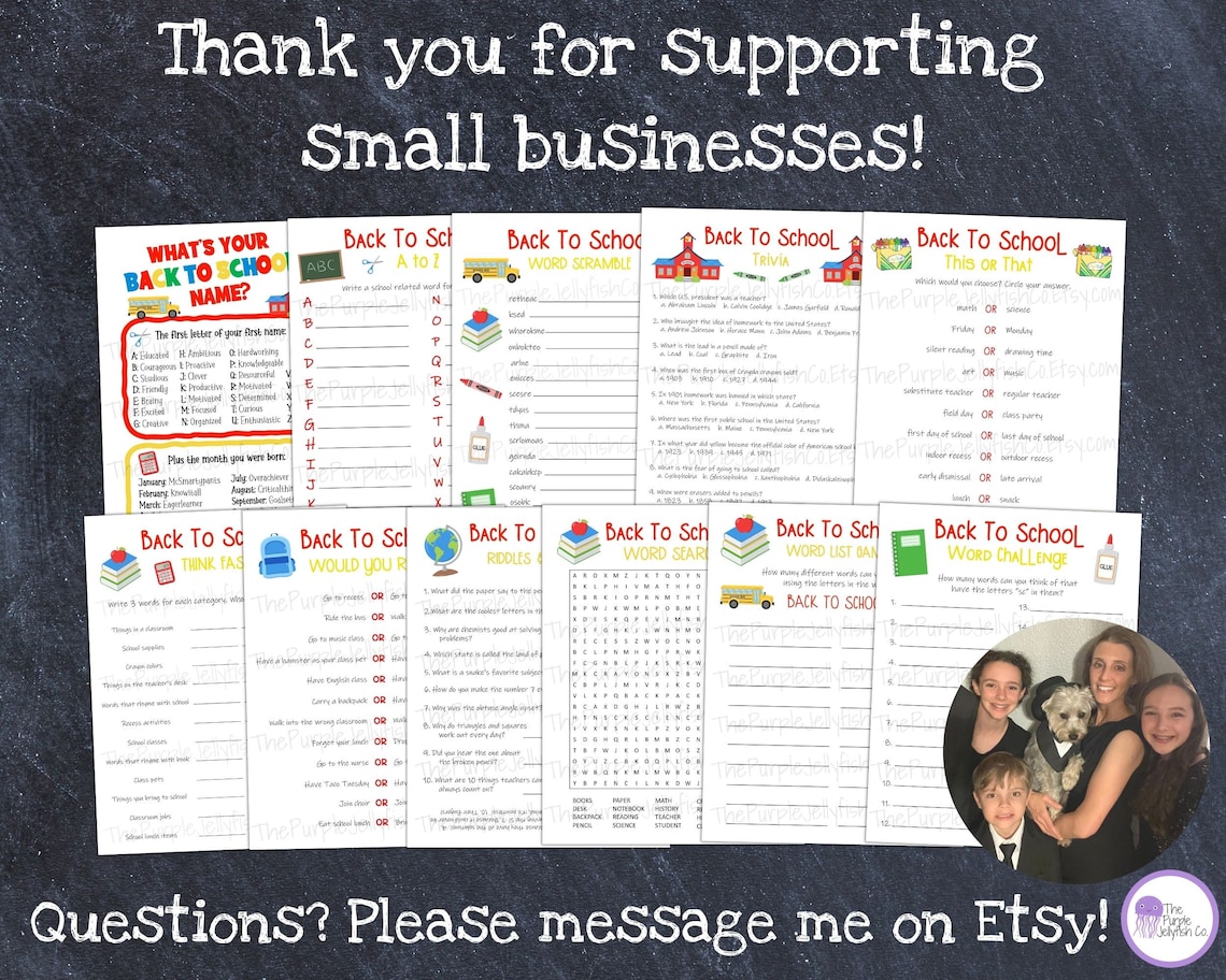 Back to School Game Bundle, First Day of School Activity Printable, Ice ...