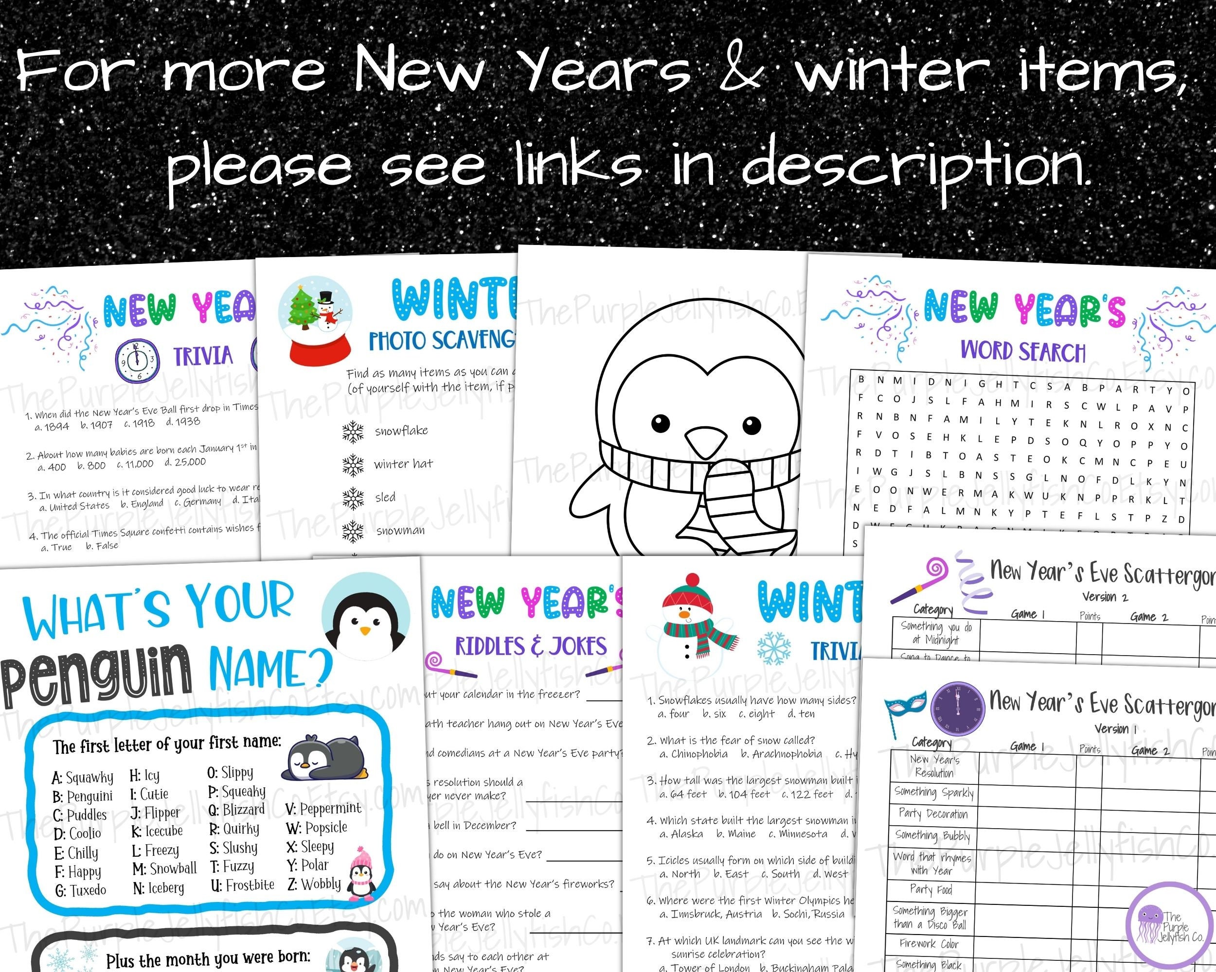 What's Your New Year's Eve Name Game, Printable New Years Eve Game for ...