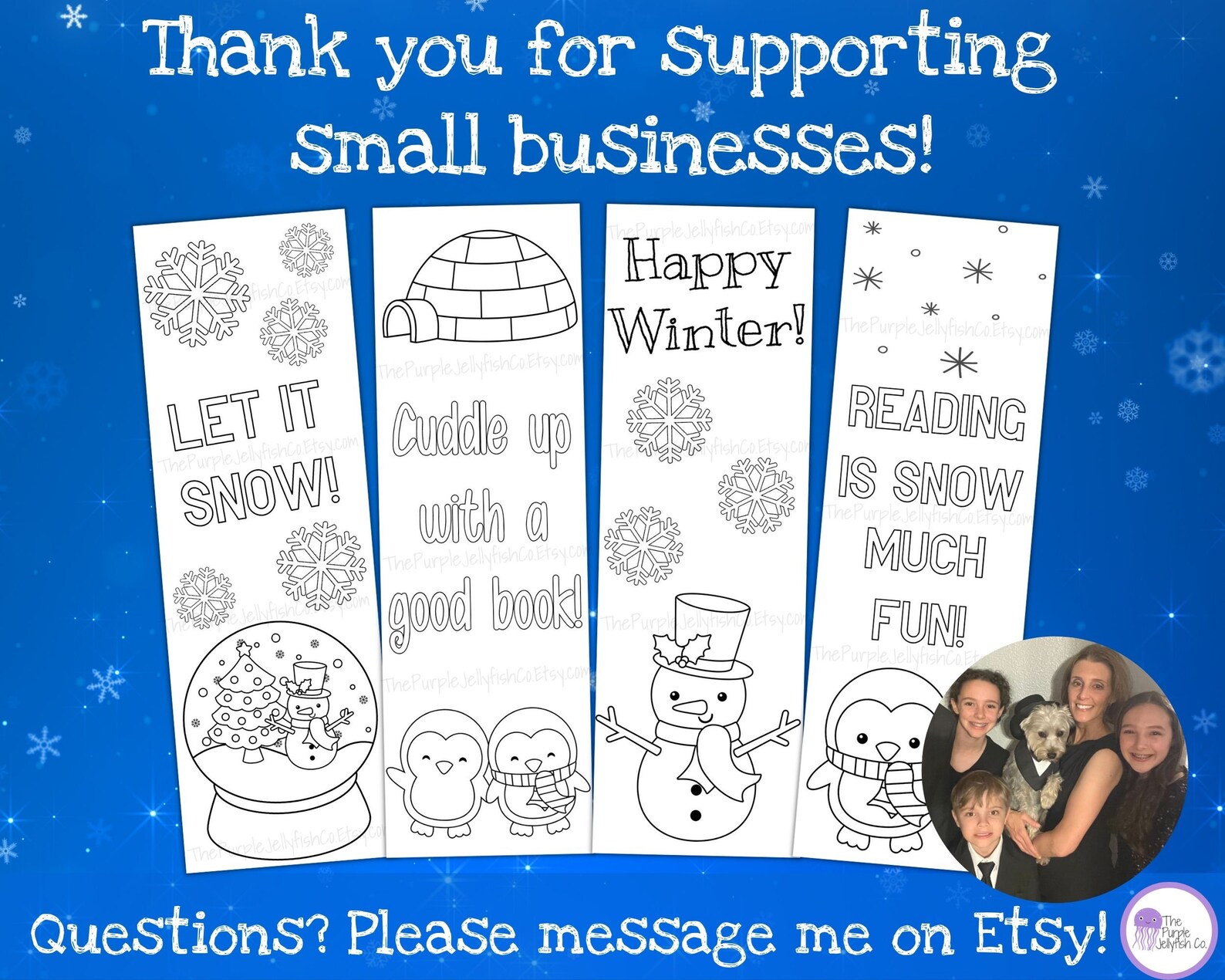 Winter Coloring Bookmark, Color Your Own Bookmarks, Christmas Activity ...