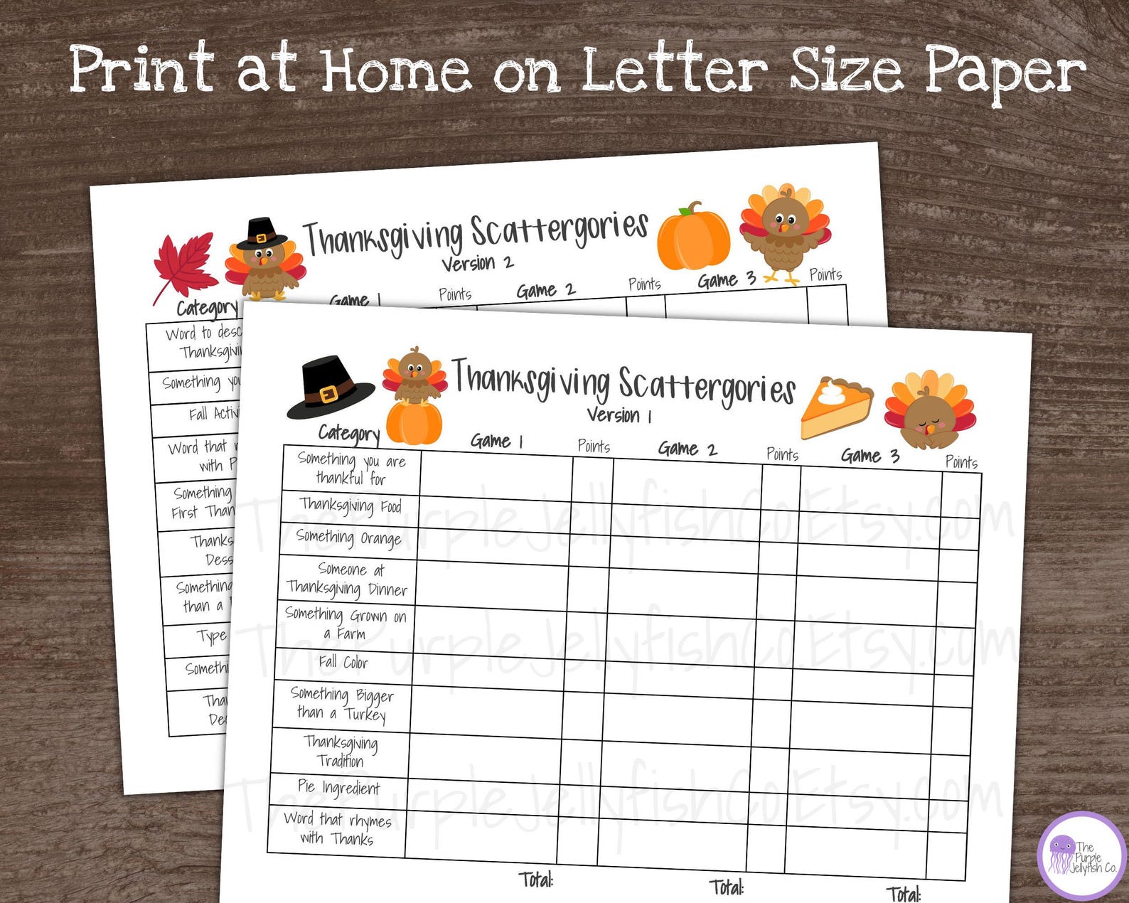 Thanksgiving Scattergories Game Printable, Fun Thanksgiving Game for ...