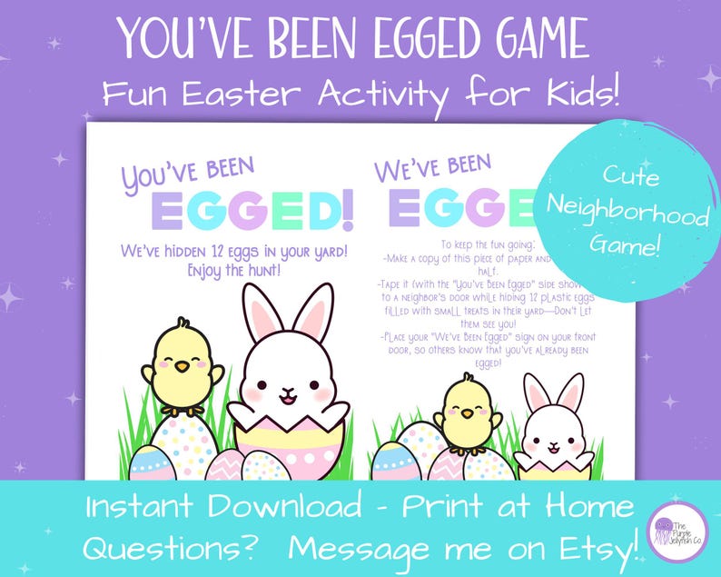 You've Been Egged Easter Activity for Kids Printable Easter Game ...