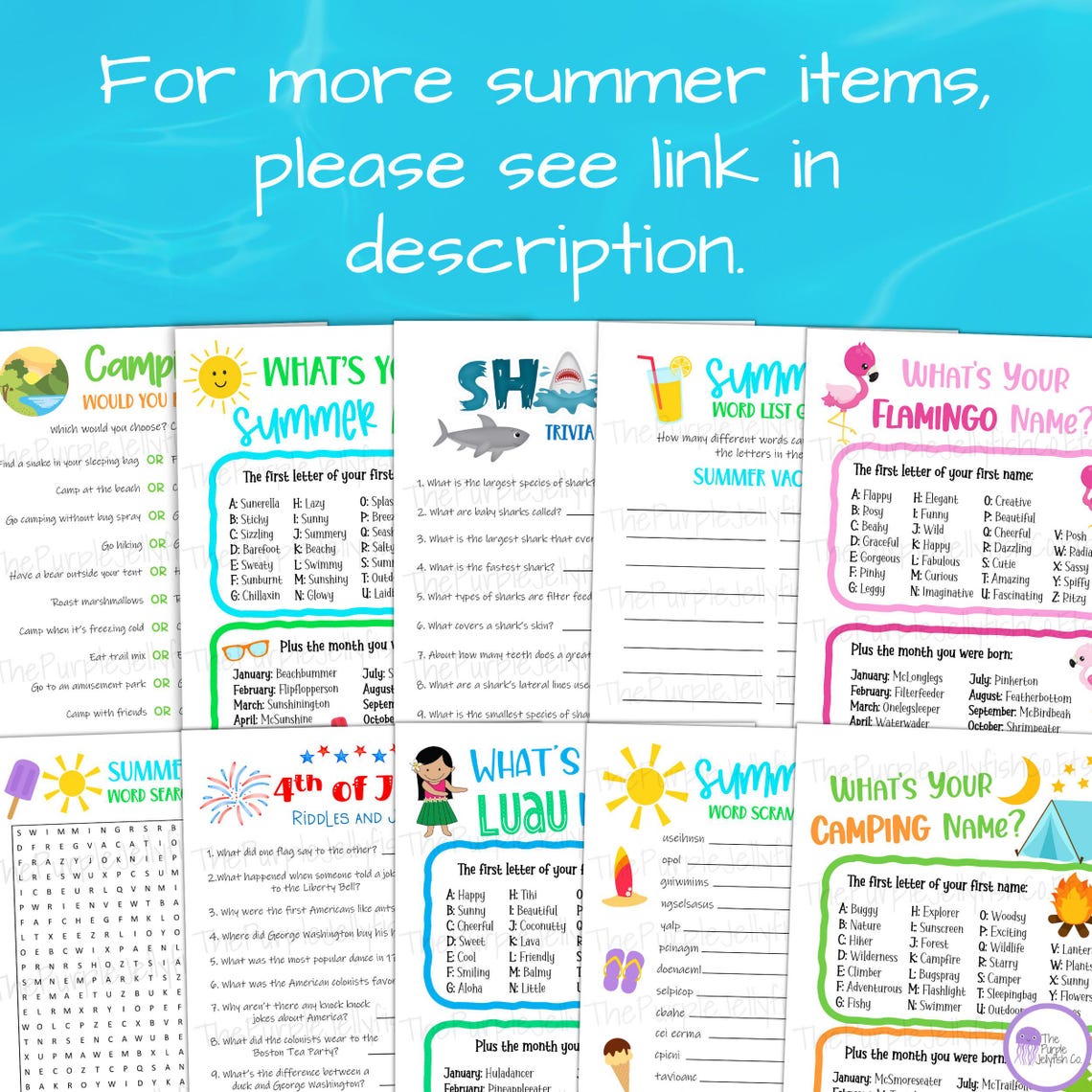 Summer Scavenger Hunt Game for Kids Teens & Tweens, Summer Party Idea ...