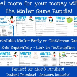 Winter Trivia Game, Printable Winter Games for Kids & Adults, Holiday ...