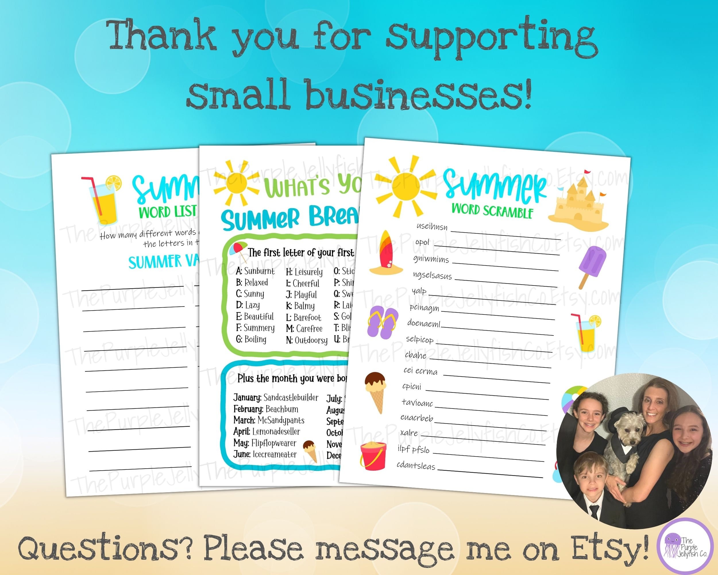 Summer Word Search Printable, Summer Activity for Kids and Adults, End ...