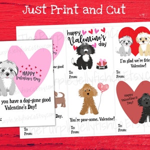Puppy Valentine Cards Printable Valentines for Kids Dog - Etsy
