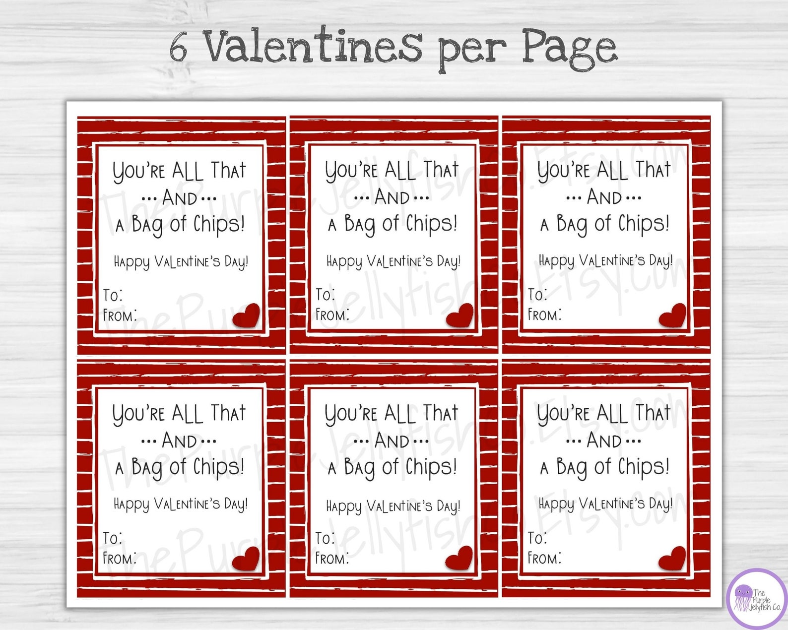 You're All That and a Bag of Chips Valentines for Kids Valentine's Day ...