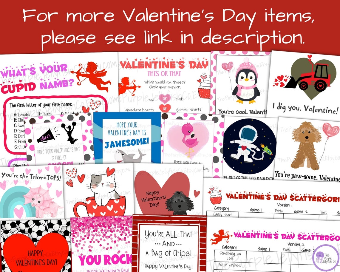 Valentines Lunch Box Notes for Kids Printable Valentine's Day Lunchbox ...