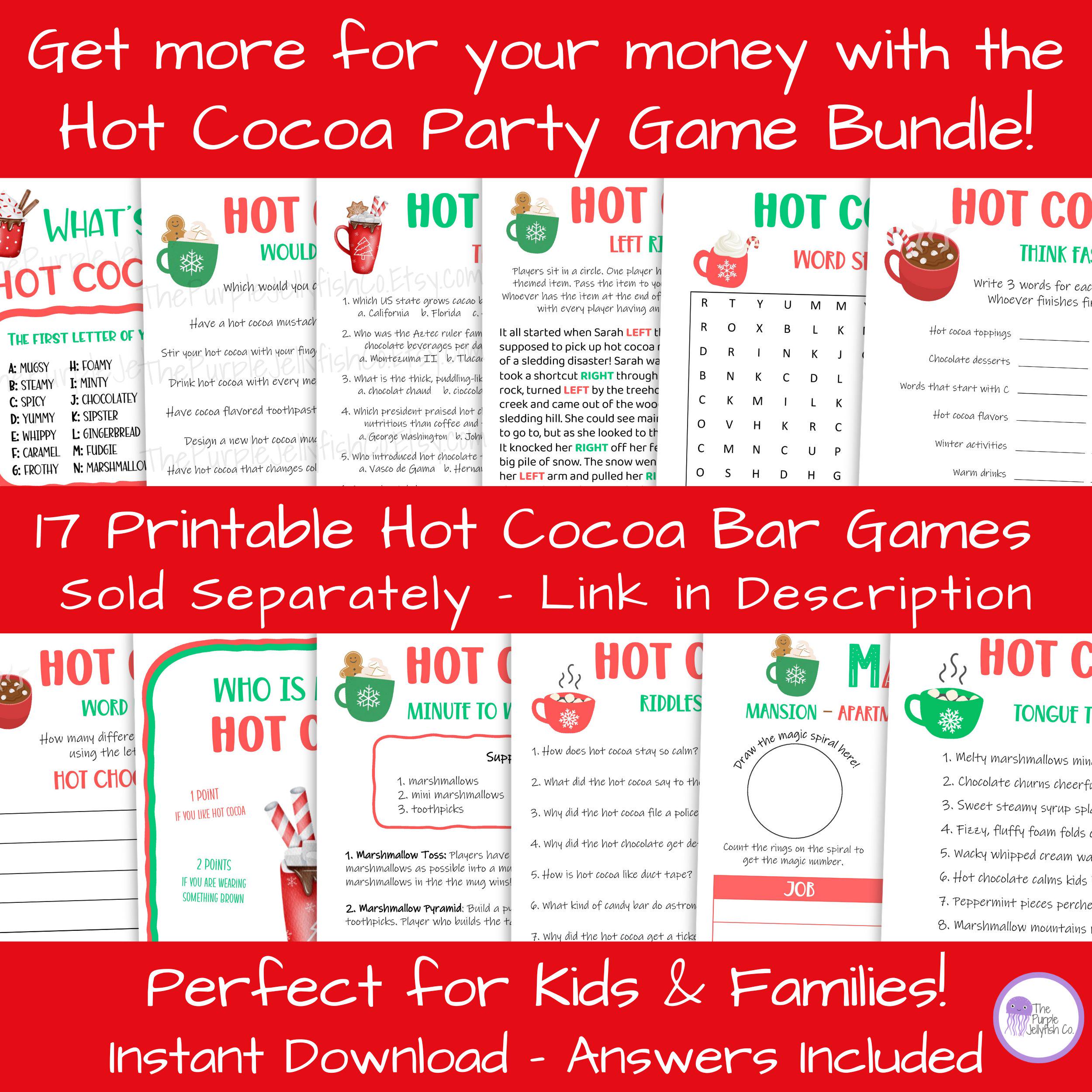 Hot Cocoa Christmas Trivia Game, Winter Party Games, Hot Chocolate Bar ...