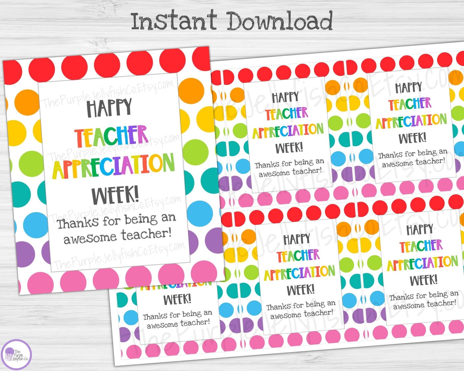 Teacher Appreciation Week Gift Tag, Teacher Appreciation Card Printable ...