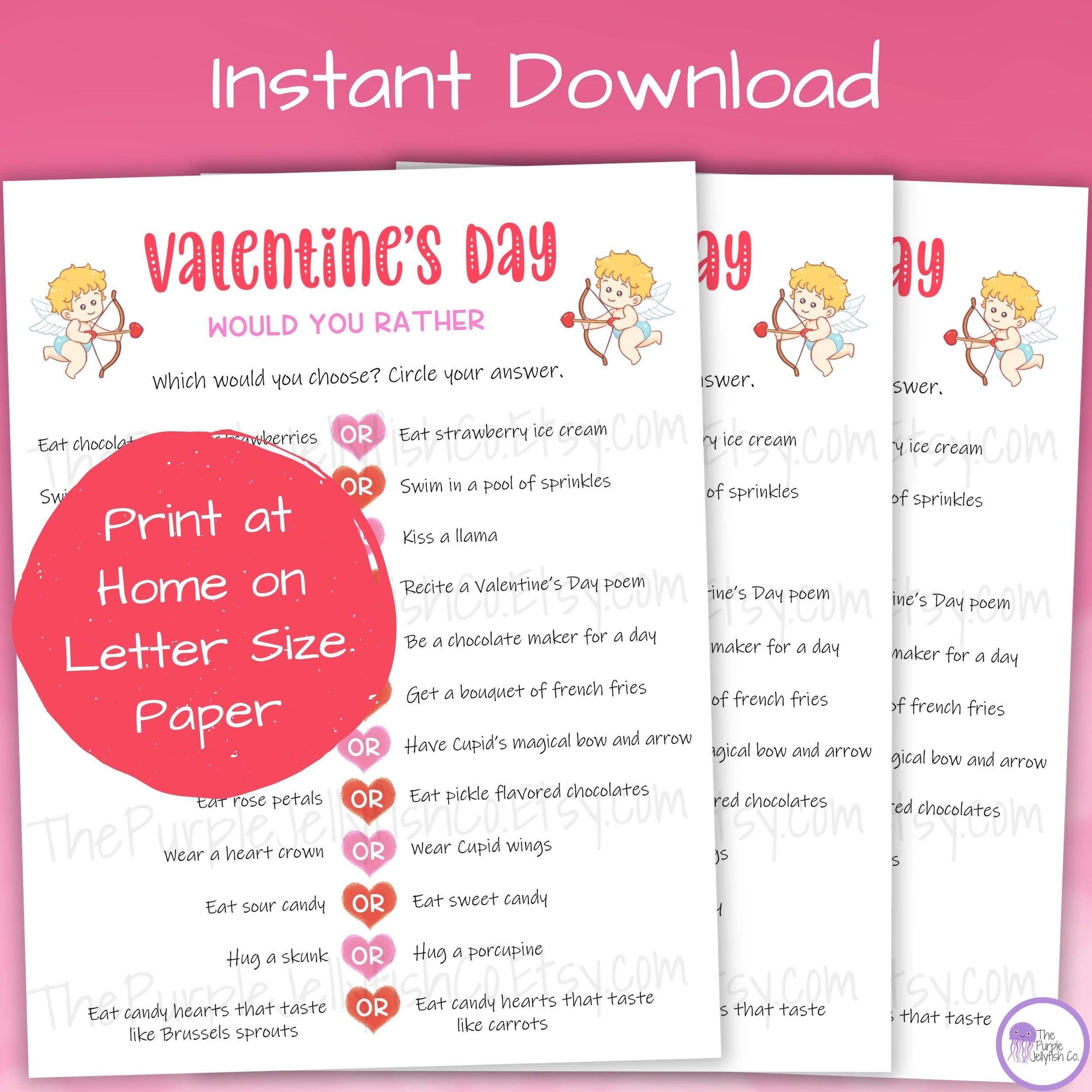 Valentine Would You Rather Game, Valentines Games for Kids Classroom ...
