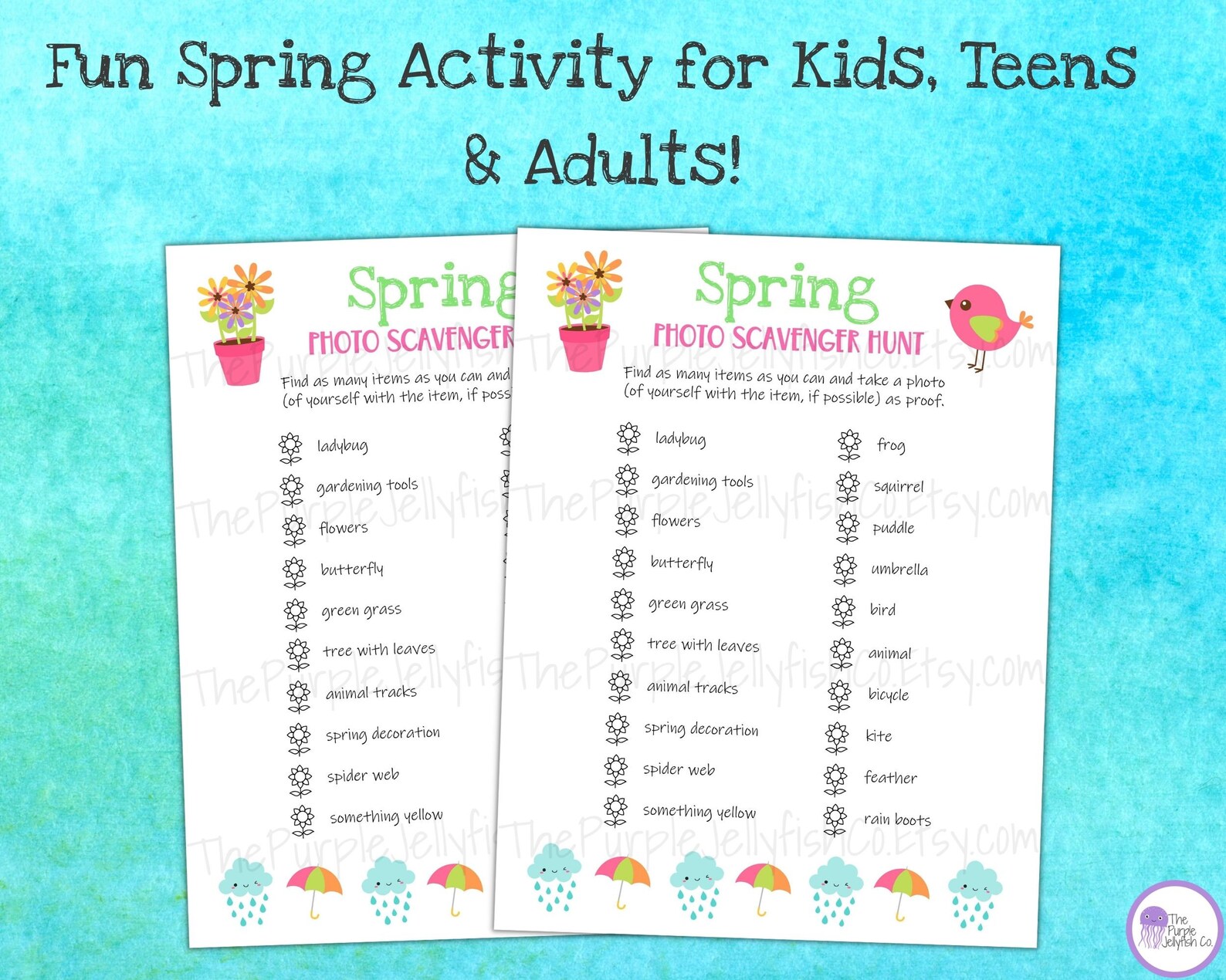 Spring Scavenger Hunt for Kids, Photo Scavenger Hunt for Teens and ...