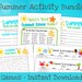 Summer Activities for Kids, Printable Summer Games, End of Year ...