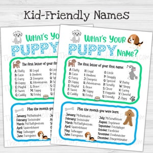 Whats Your Puppy Name Game, Puppy Party Printable, Dog Pawty, Puppy ...